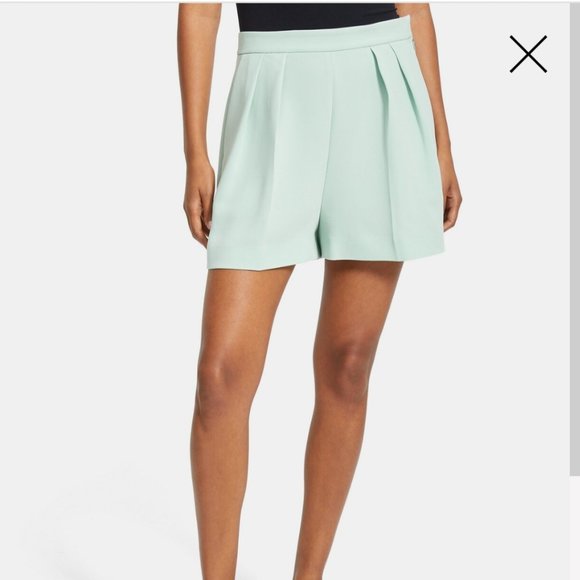 Theory | Shorts | New Theory Classic Crepe Shorts In Mint Green | Poshmark